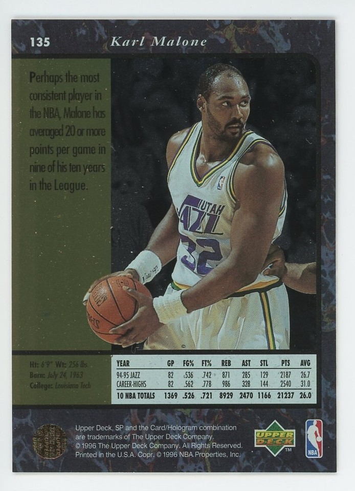 1995-96 Upper Deck SP Karl Malone # 135 | eBay