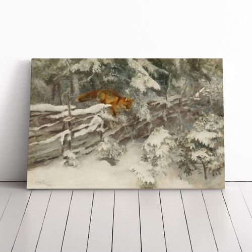 Bruno Liljefors Fox In The Snow Canvas Wall Art Print Framed Picture ...