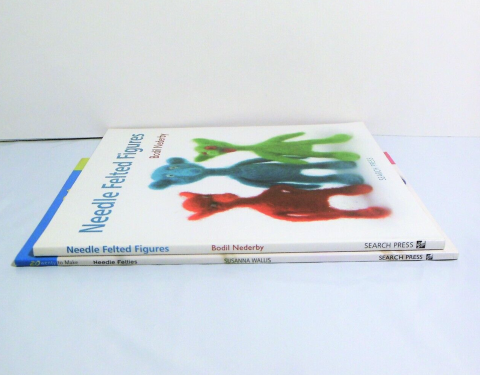 FELTING LOT Needle Felted Figures AND Needle Felties Make 44 Wool Fiber ...