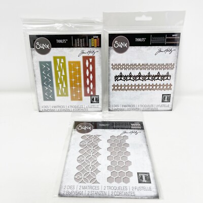 Sizzix Thinlits Tim Holtz PATTERN Die Cut Bundle Retro Repeat, Crochet | eBay