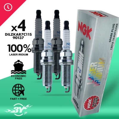 4PC LASER IRIDIUM Spark Plugs 90137 DILZKAR7C11S For NGK Honda FIT 2015 ...