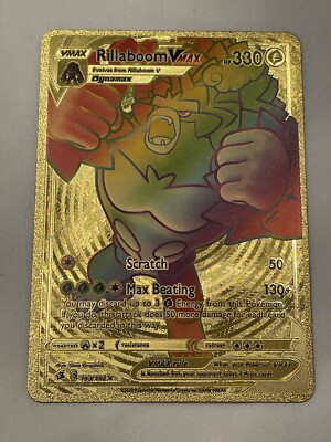 Rainbow Rillaboom VMAX Gold Foil Fan Art Card Display Card | eBay