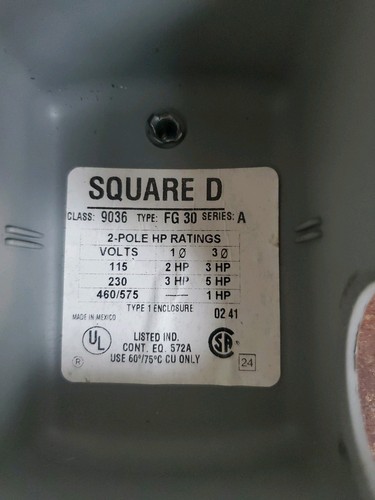 Square D Sump Pump Float Switch 9036FG30 (VR2) | eBay