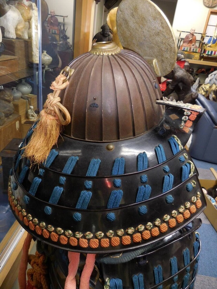 YOROI KABUTO MENPO Japanese Antique Samurai Armor Edo period from Japan ...