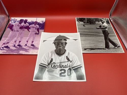 Lot of (3) St Louis Cardinals LOU BROCK Photos Brockabrella Golf Torre ...