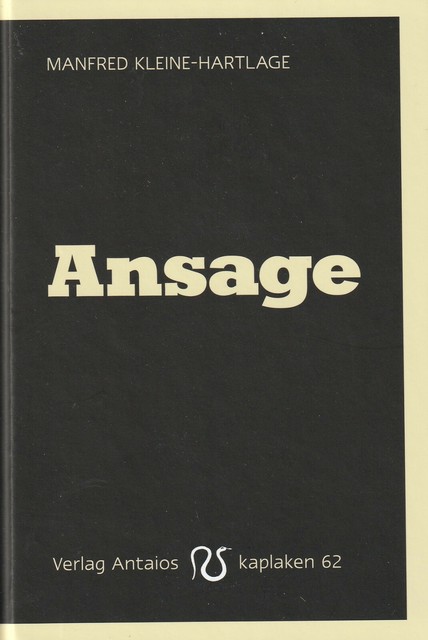 Ansage von Manfred Kleine-Hartlage (2019, Gebundene Ausgabe) online ...