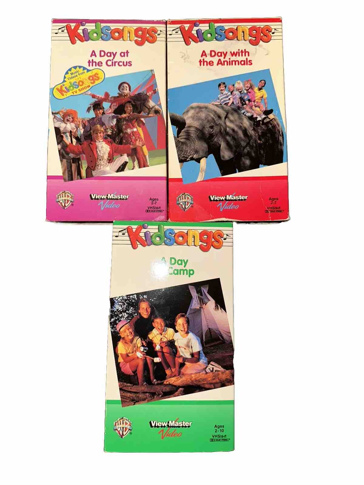 Vintage Kidsongs VHS Tapes Kid Songs Sing A-Long Music lot of 3 Circus ...