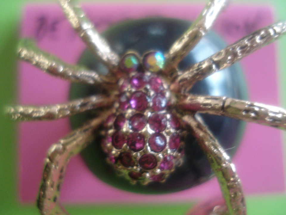 BETSEY JOHNSON RHINESTONE SPIDER RING RUBY RED STONES SPIDER RARE | eBay