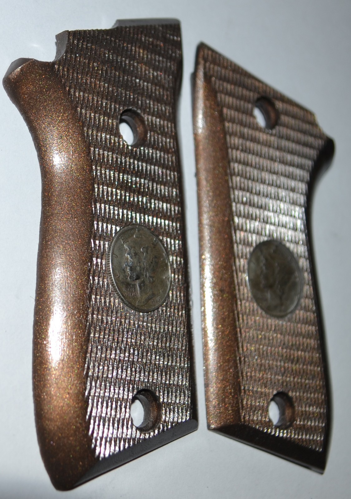 Taurus PT58, PT92 compact non-decocker grips dark brown plastic with ...