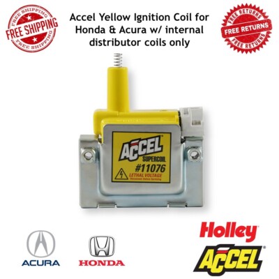 Accel Yellow Ignition Coil for Honda & Acura w/ internal distributor ...