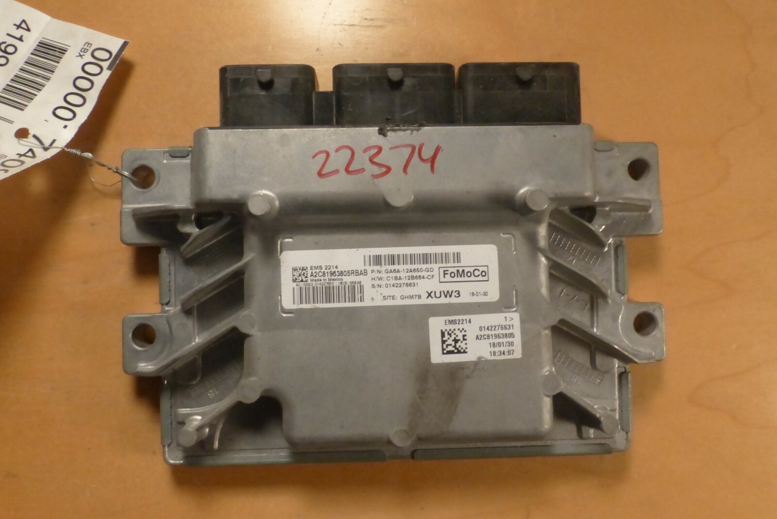 18 FORD FIESTA 1.6L NON-TURBO ECM PCM COMPUTER GA6A-12A650-GD | eBay