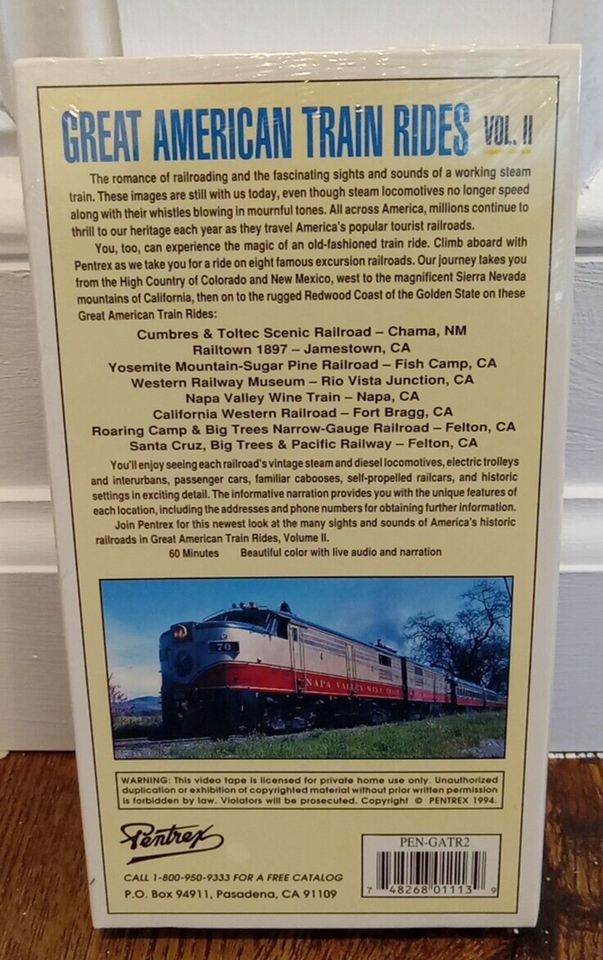 New - Great American Train Rides Volume 2 - VHS Tape - Rare Lionel ...