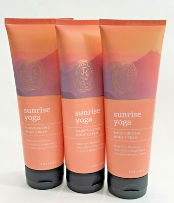 3x Bath & Body Works Aromatherapy Sunrise Yoga Moisturizing Body Cream ...
