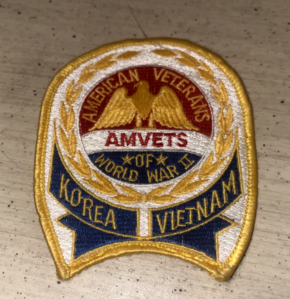 Vintage AMVETS American Military Veterans Organization Patch WWII Korea ...