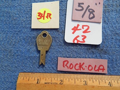 1946-1948 Rock-ola Key for 5/8 inch lock - Bell Lock 63 RO 224 | eBay