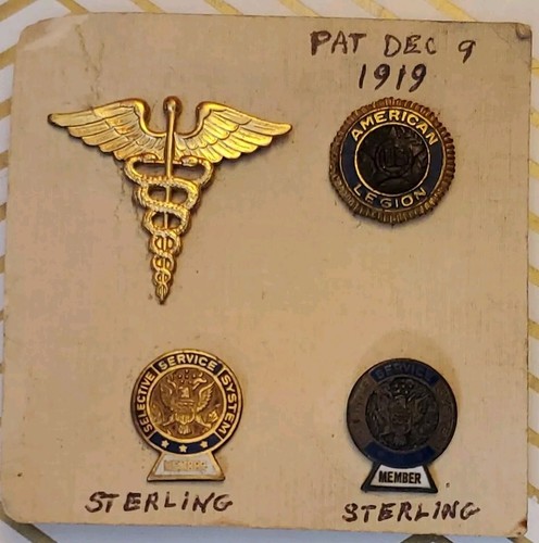 4 Vintage Pins Selective Service American Legion Sterling RARE | eBay