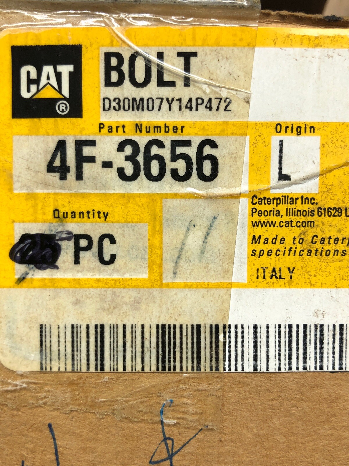 NEW Caterpillar (CAT) 4F-3656 or 4F3656 PLOW BOLT | eBay