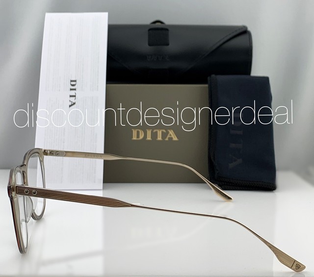 DITA Falson Round Eyeglasses Dtx105-49-01 Black Gold Frame Clear Lenses ...