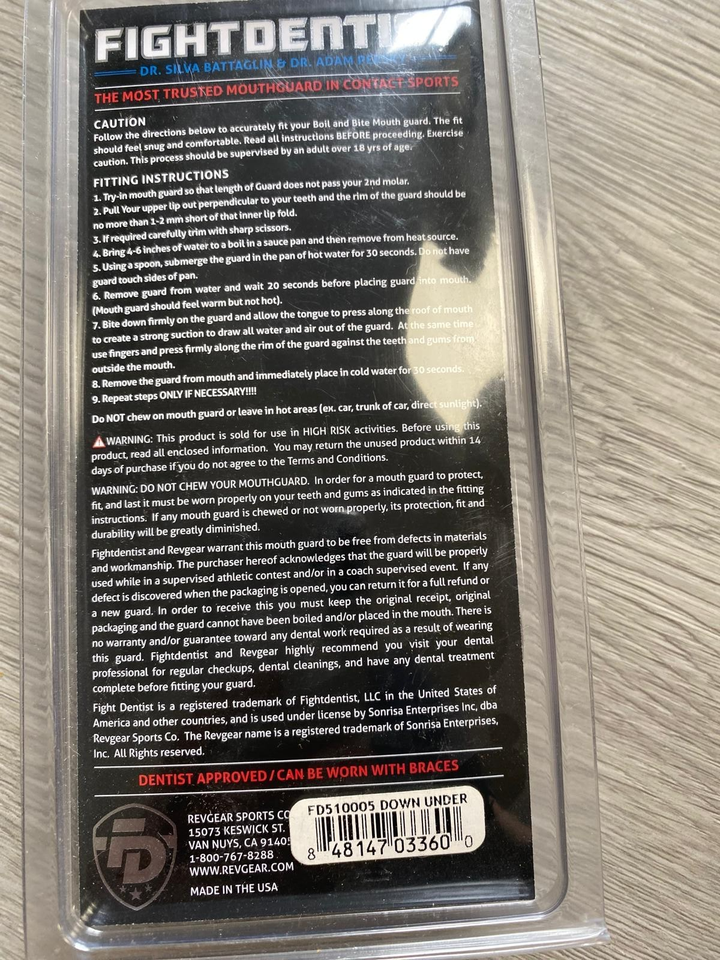 Fight Dentist Mouthguard Down Under SIZE 12 ADULT Boxing Martial fight-dentist-mouthguard-down-under-size-12-adult-boxing-martial