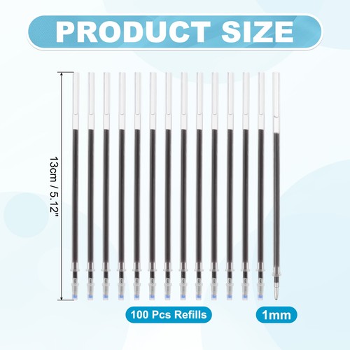 100 Pcs 1mm Heat Erasable Gel Pens Refills for Fabric, Black Ink | eBay