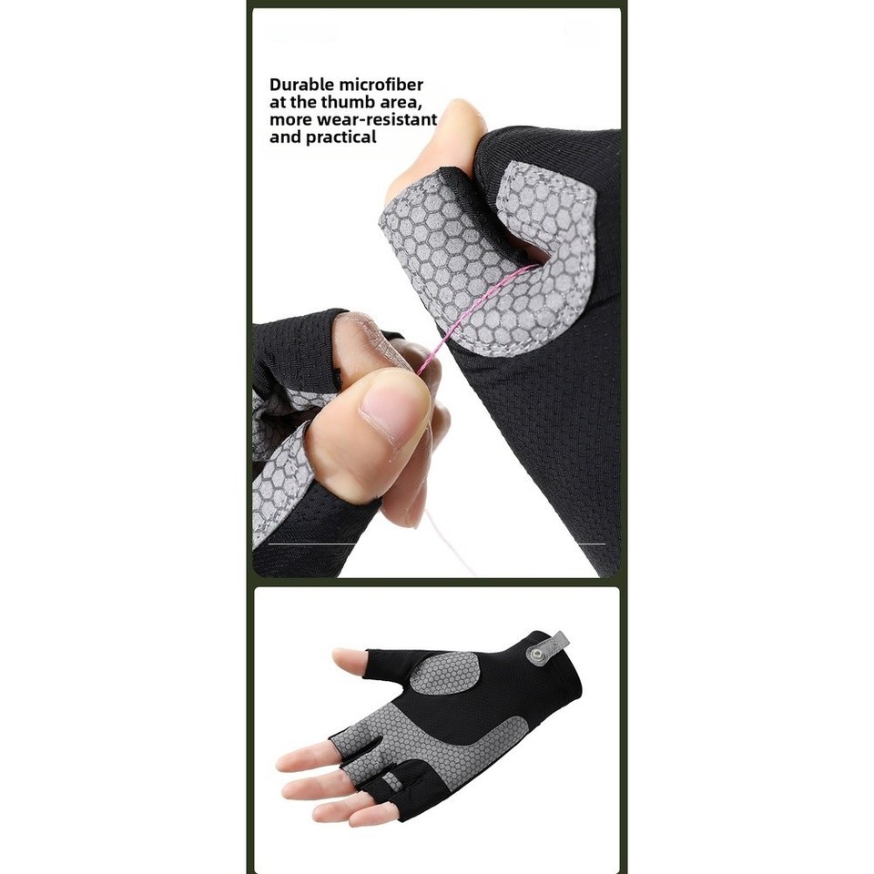 Fishing Gloves Microfiber Leather Thumb Lightweight Porous Material For ...