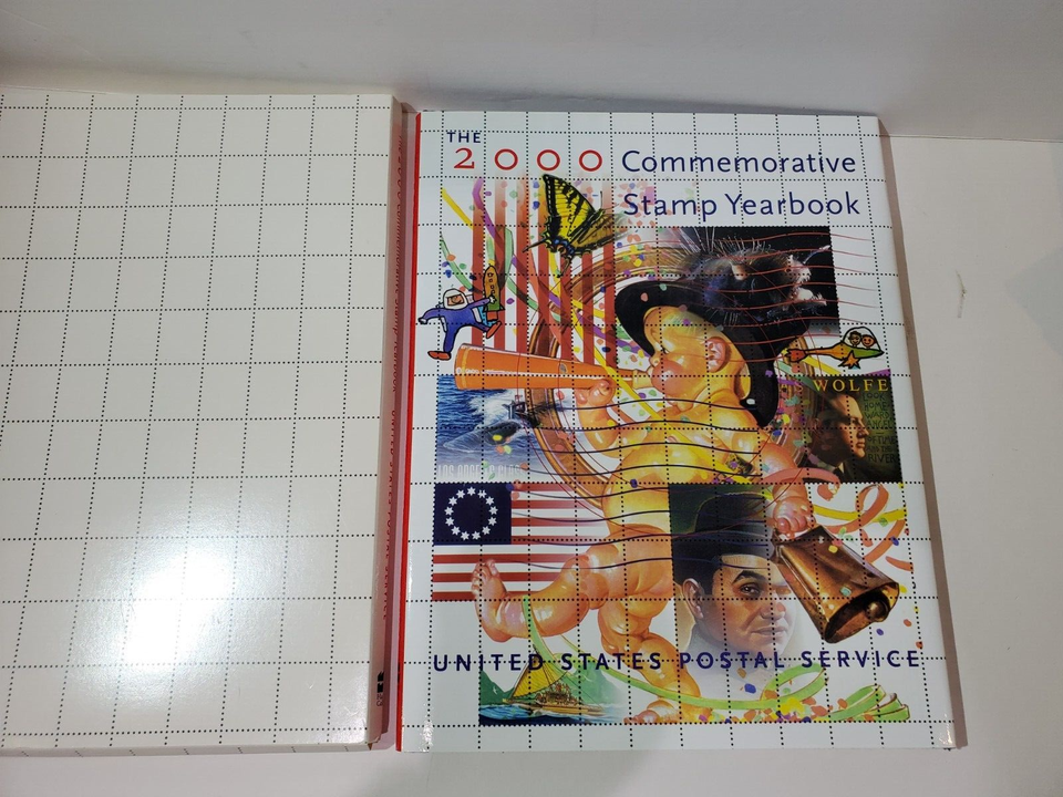 Lot (2) USPS Commemorative Stamp Yearbooks 1999 2000 Books Slipcovers ...