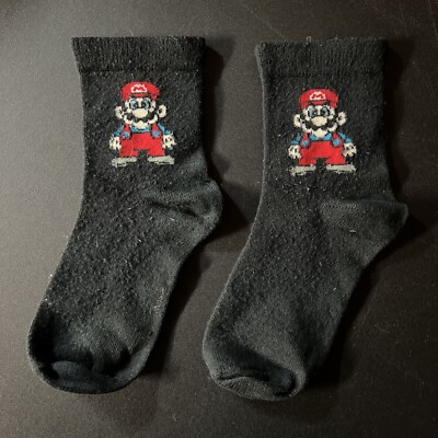 Vintage 90s Nintendo Super Mario 90s Youth Socks Video Game Promo Sega ...
