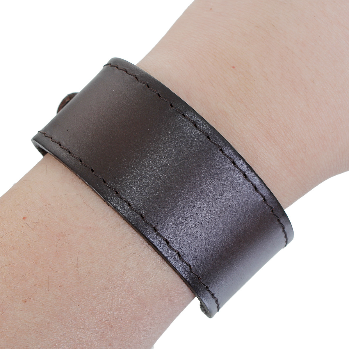 Sexy Sparkles Mens Genuine Real Leather Wrist Bracelet Wide Casual ...