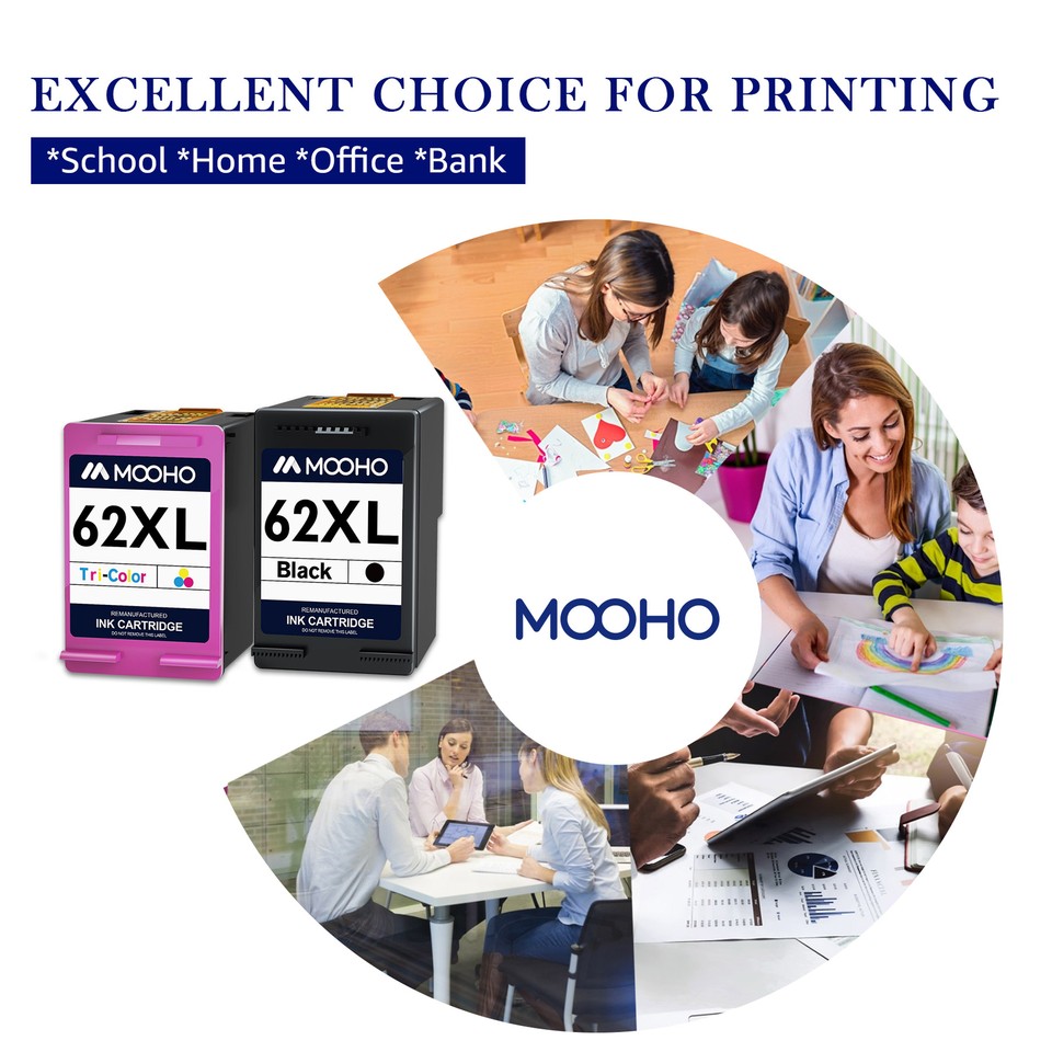 62 XL ink cartridges for HP 62 62XL OfficeJet 5740 7645 8045 Envy 5660 ...