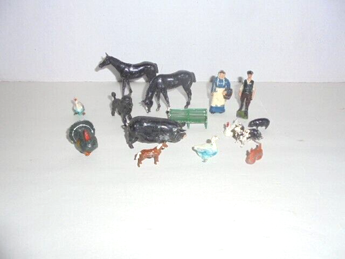 DIECAST LOT OF ANIMALS AND FIGURES FOR LIONEL OR AMERICAN FLYER TRAIN ...