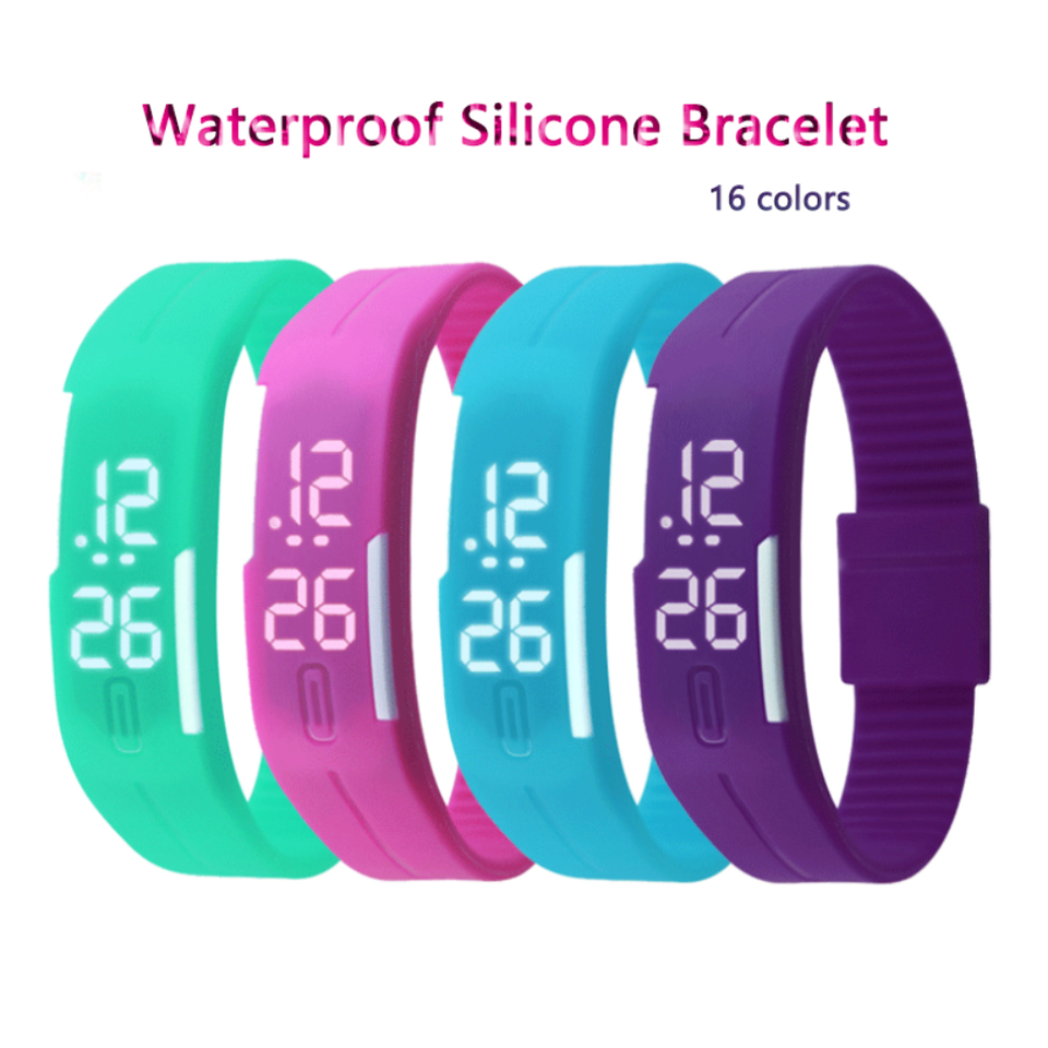 Waterproof LED Digital Rubber Sports Watch Bracelet Digital WristWatch ...