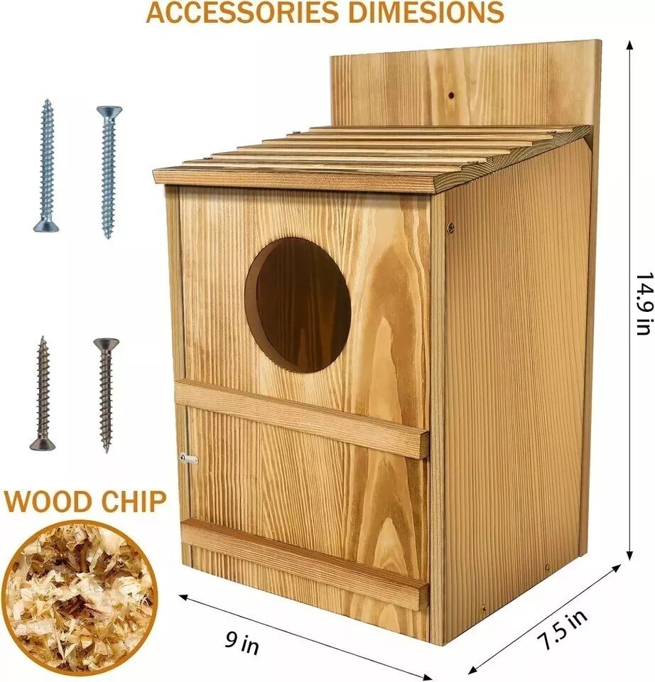 Owl House-Wooden Owl Box Owl Houses for Outdoors Suitable for Barn Owl ...
