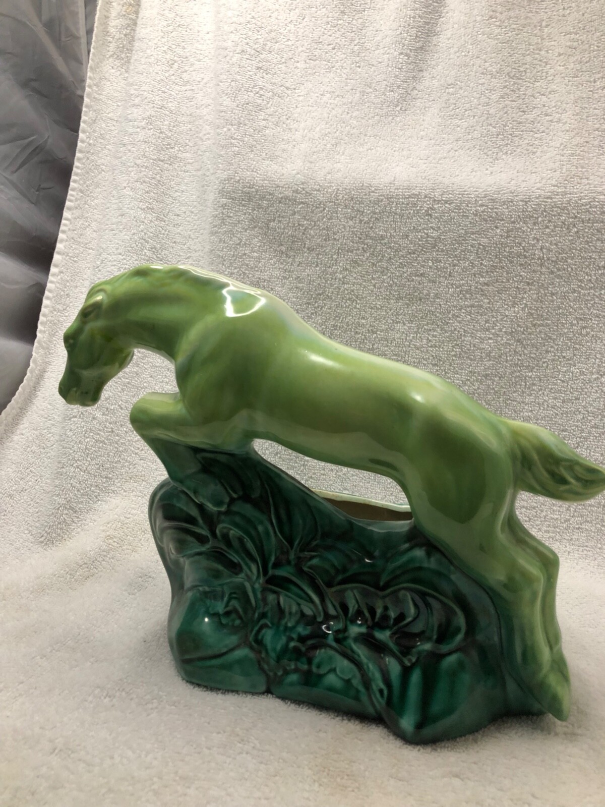 Vintage Ceramic TV Lamp Wild Jumping Mustang Horse Mid-Century MCM ...