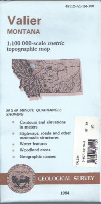 USGS 1:100,000 edition topographic map Valier Montana | eBay