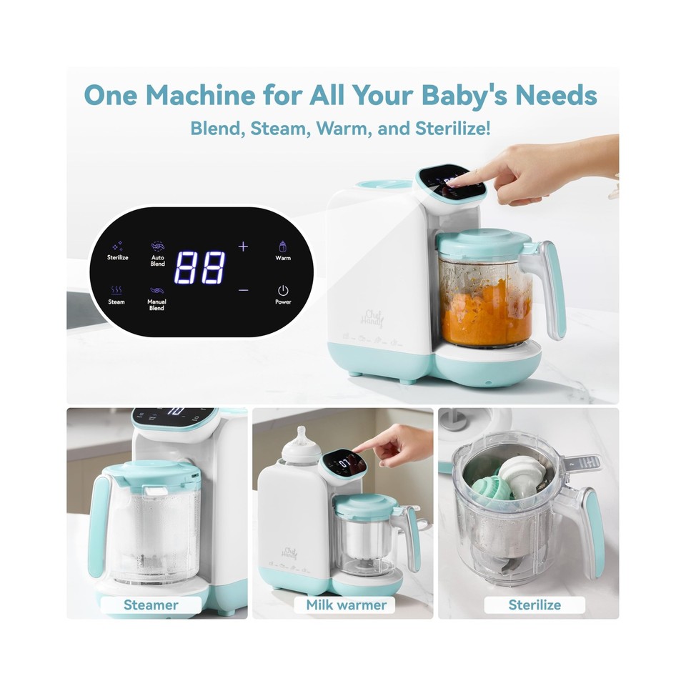 Chefhandy Baby Food Maker, Steamer & Blender, Puree Maker with Auto ...
