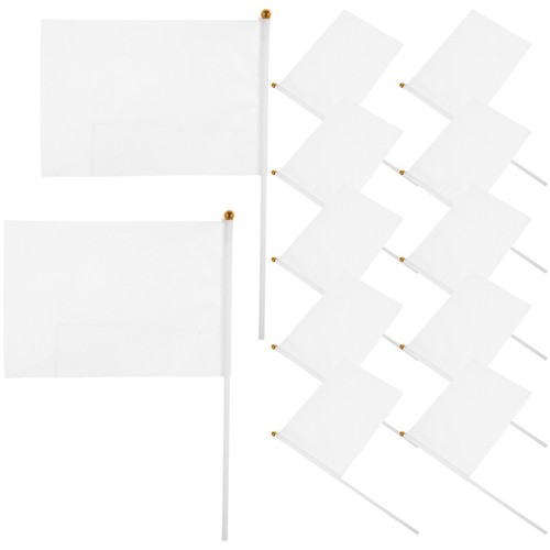 30 Pcs Flag Sticks Mini Flags White Hand Graduation Waving Blank | eBay