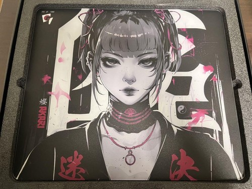 Akari Premium Glass Mousepad Red Japan Limited Edition GLSSWRKS used FS ...