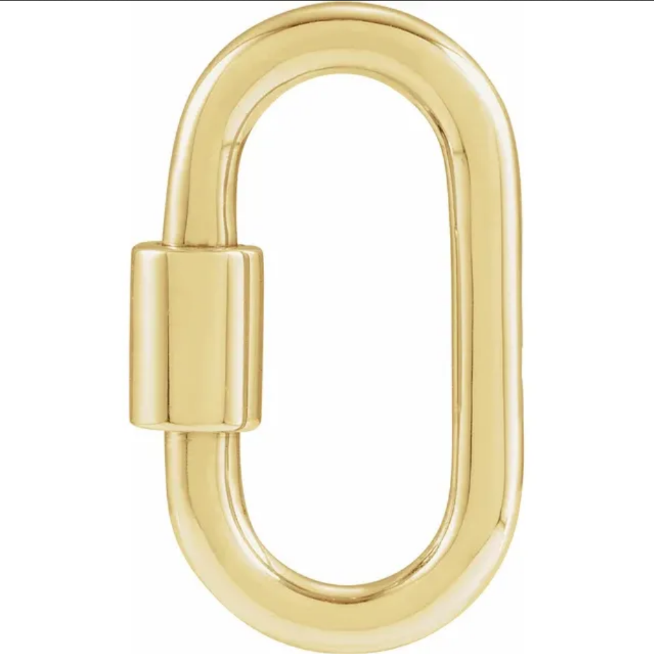 22mm 14k Yellow Gold Charm Carabiner Lock Bail Enhancer Extender ...
