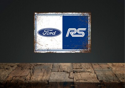 Ford RS sign, garage bar, home bar, mancave, workshop, Tool Box, Metal ...