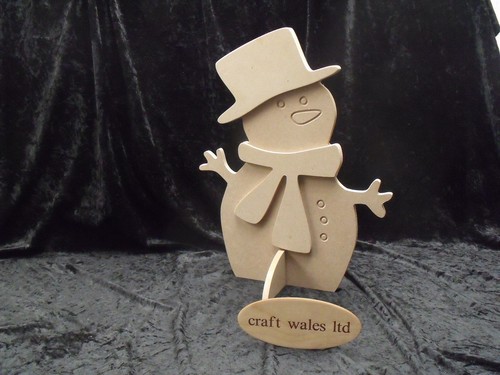 Snowman Christmas Xmas Frosty Decoration Wooden MDF 290mm Tall | eBay UK