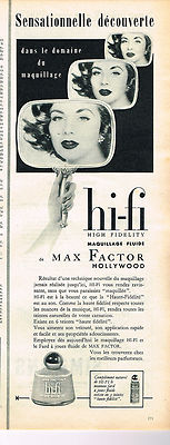 PUBLICITE ADVERTISING 014 1956 MAX FACTOR HI-FI HOLLYWOOD cosmétiques | eBay