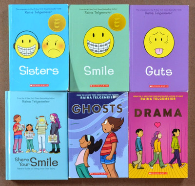 Lot of 6 Smile, Sisters, Guts Graphic Novels by Raina Telgemeier Ghosts ...
