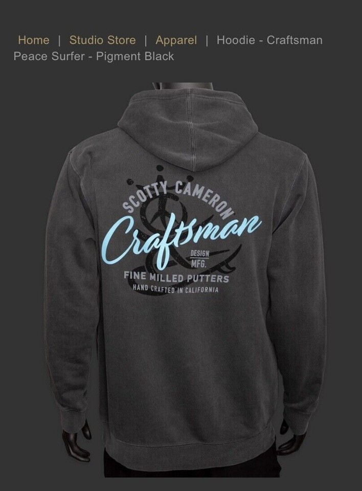SCOTTY CAMERON HOODIE Longsleeve Sweater Craftsman Peace Surfer Pigment ...