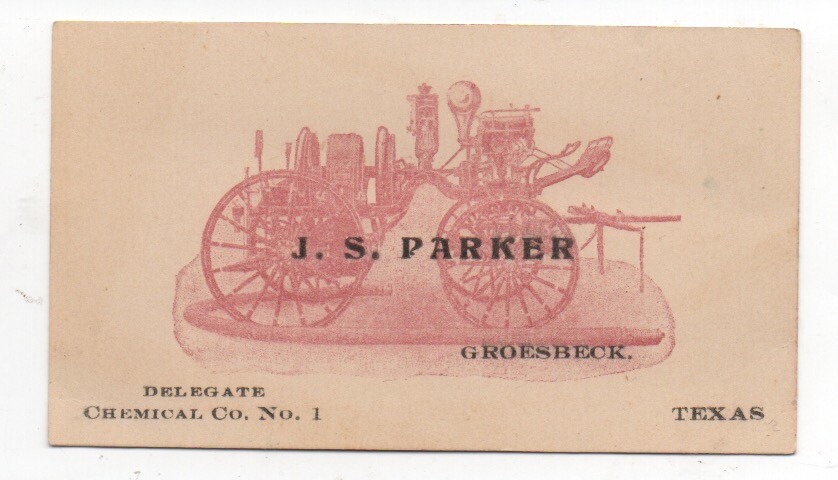 Rare 1890s Fire Department Business Card Groesbeck Texas Fire Pumper ...