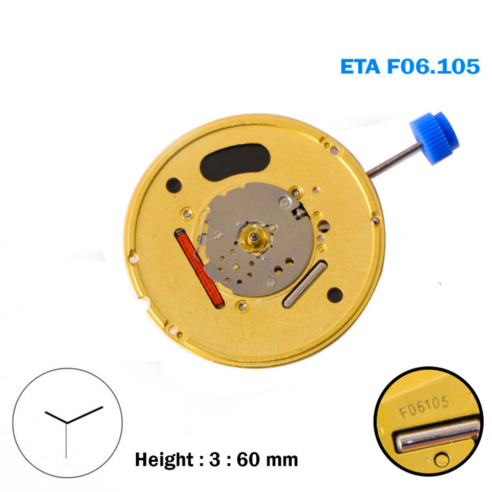 ETA F06.105 Swiss Made Movement, Without Disk, 3 Hands, Height 3.60. | eBay