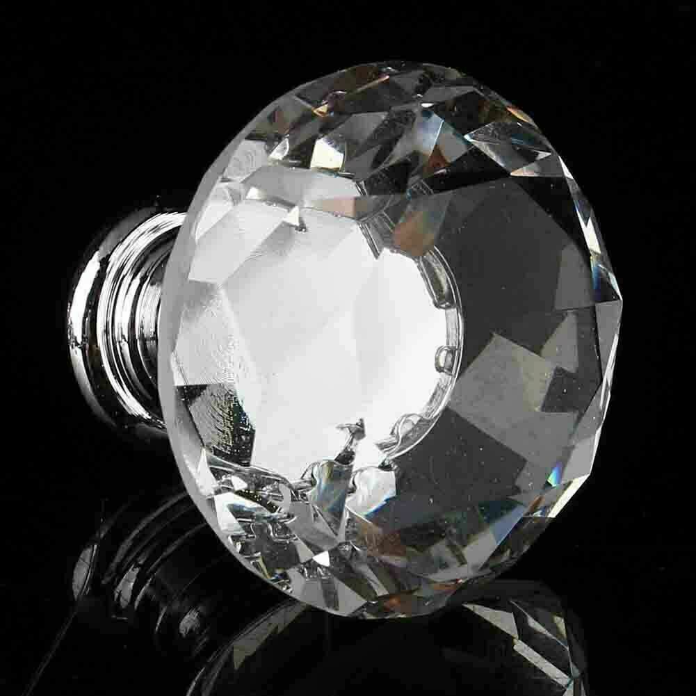 20 Crystal Glass Mushroom Shape Drawer Cabinet Door Knobs Pull Handle Vintage | eBay