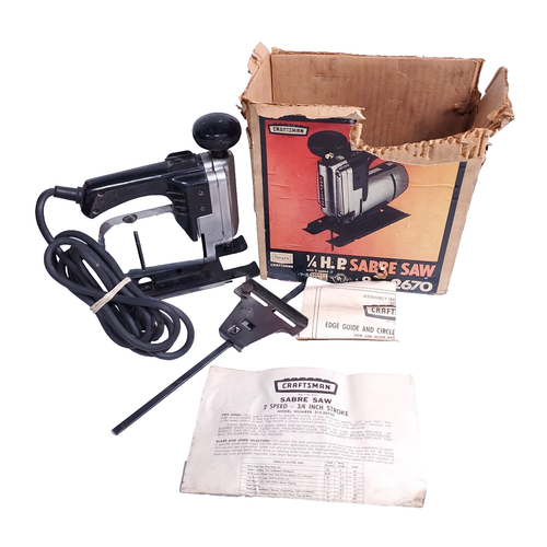 Craftsman 2-Speed 1/4HP Sabre Saw 315.26700 w/27959 Edge Guide Circle ...