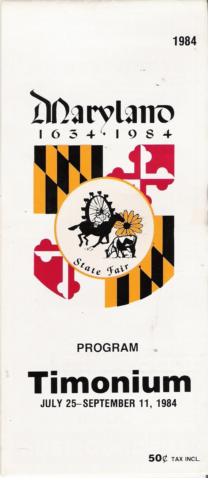 1984 - August 8th - Timonium Race Course program in MINT Condition | eBay