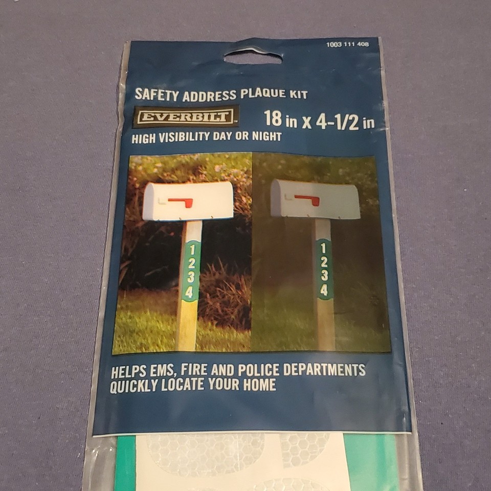 Everbilt Address Sign Kit Reflective Numbers Plate Green Aluminum ...