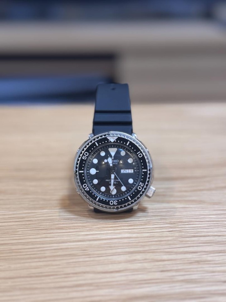 Seiko Tuna 7549 7010 Quartz Diver Watch Black Dial 48mm Working Vintage ...